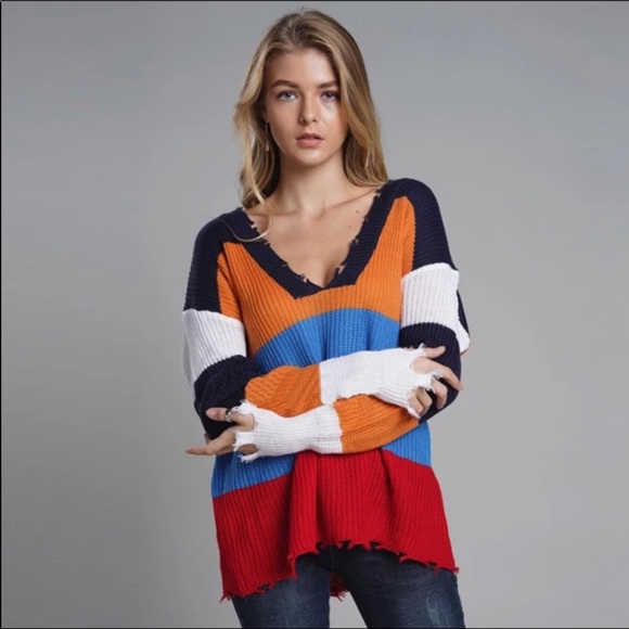 Sweaters | Multi Color V Sweater | Poshmark